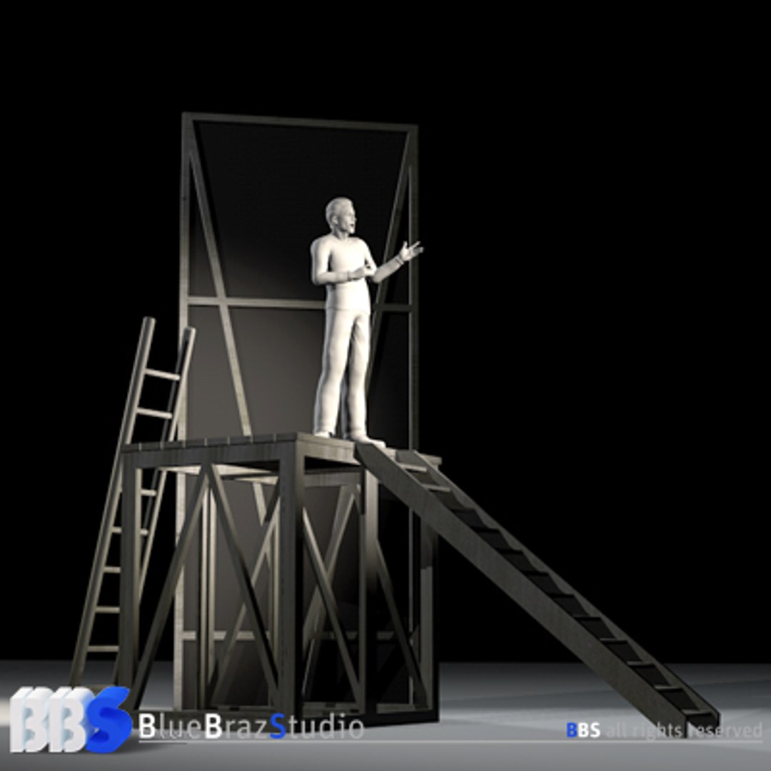 Theatre Ladders Scene 3d Model
