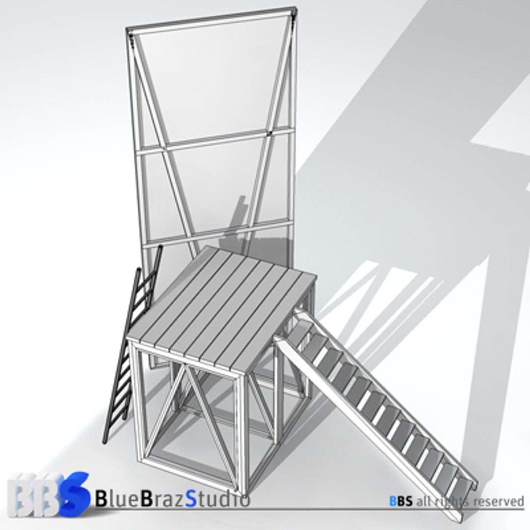Theatre Ladders Scene 3d Model