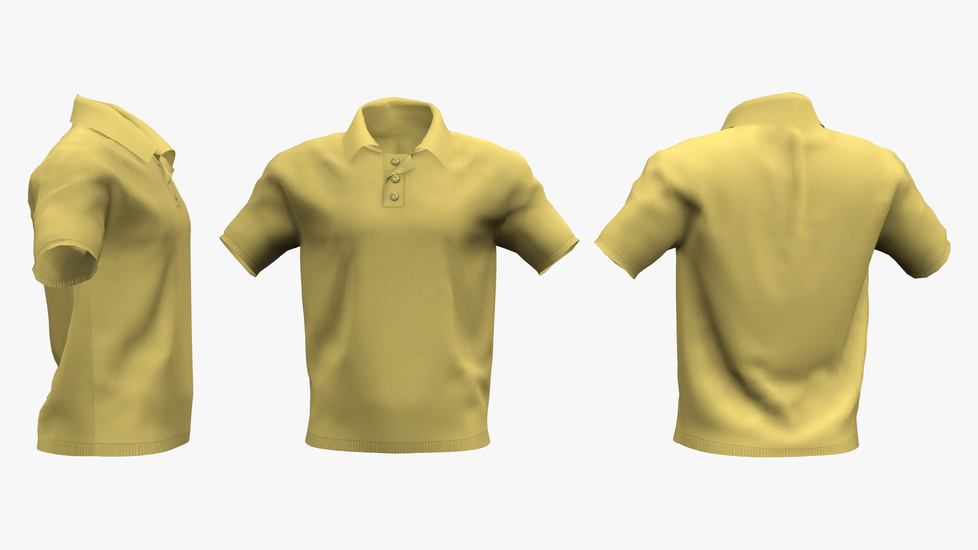 Polo Shirt Open Collar 3D Model - TurboSquid 1807107