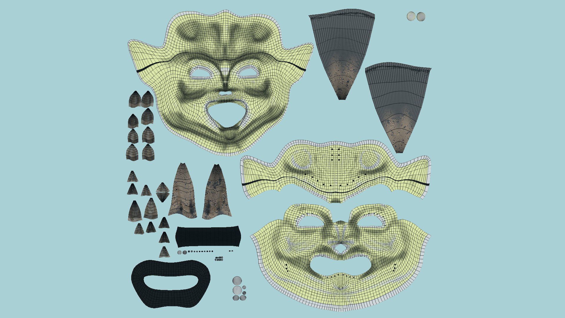 3D Oni Mask 06 Golden - Hannya Fantasy Character Design - TurboSquid ...
