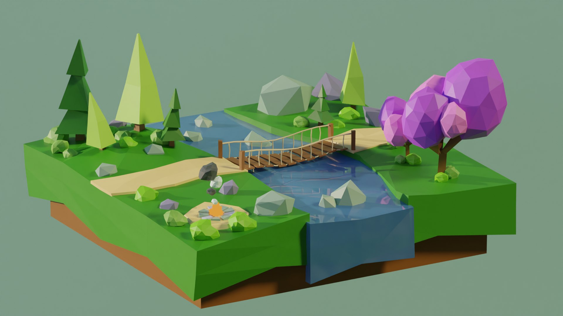 Low Poly Tiny World 3D - TurboSquid 1970193