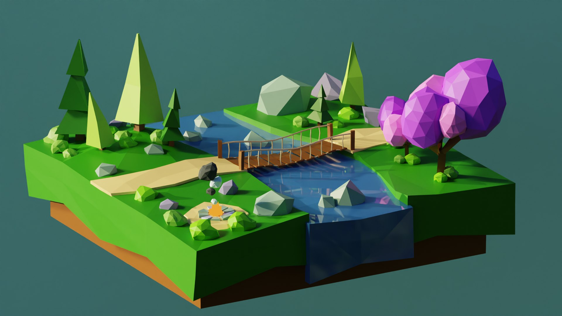 Low Poly Tiny World 3D - TurboSquid 1970193
