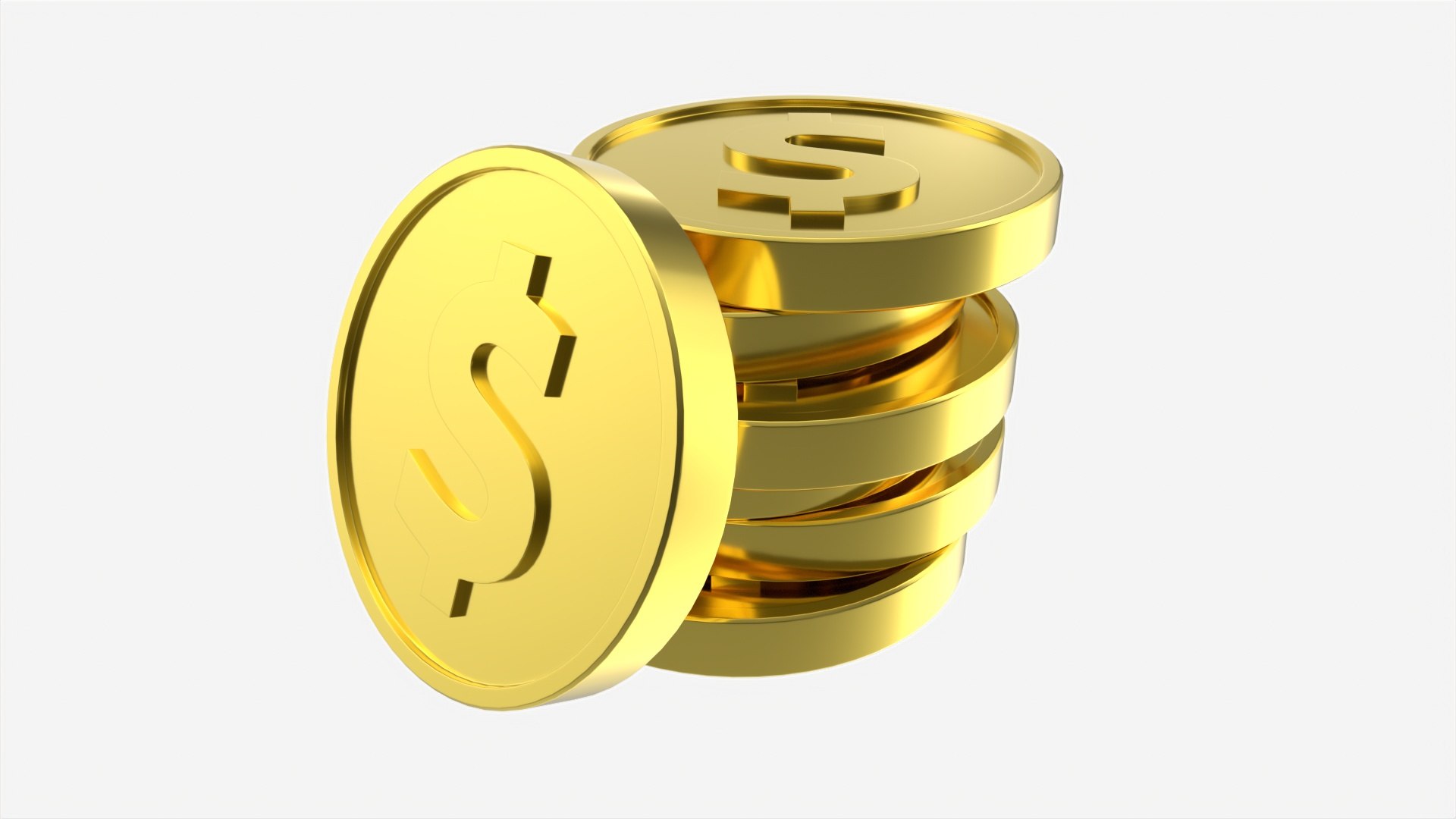 3D Dollar Coin Stack - TurboSquid 2108692