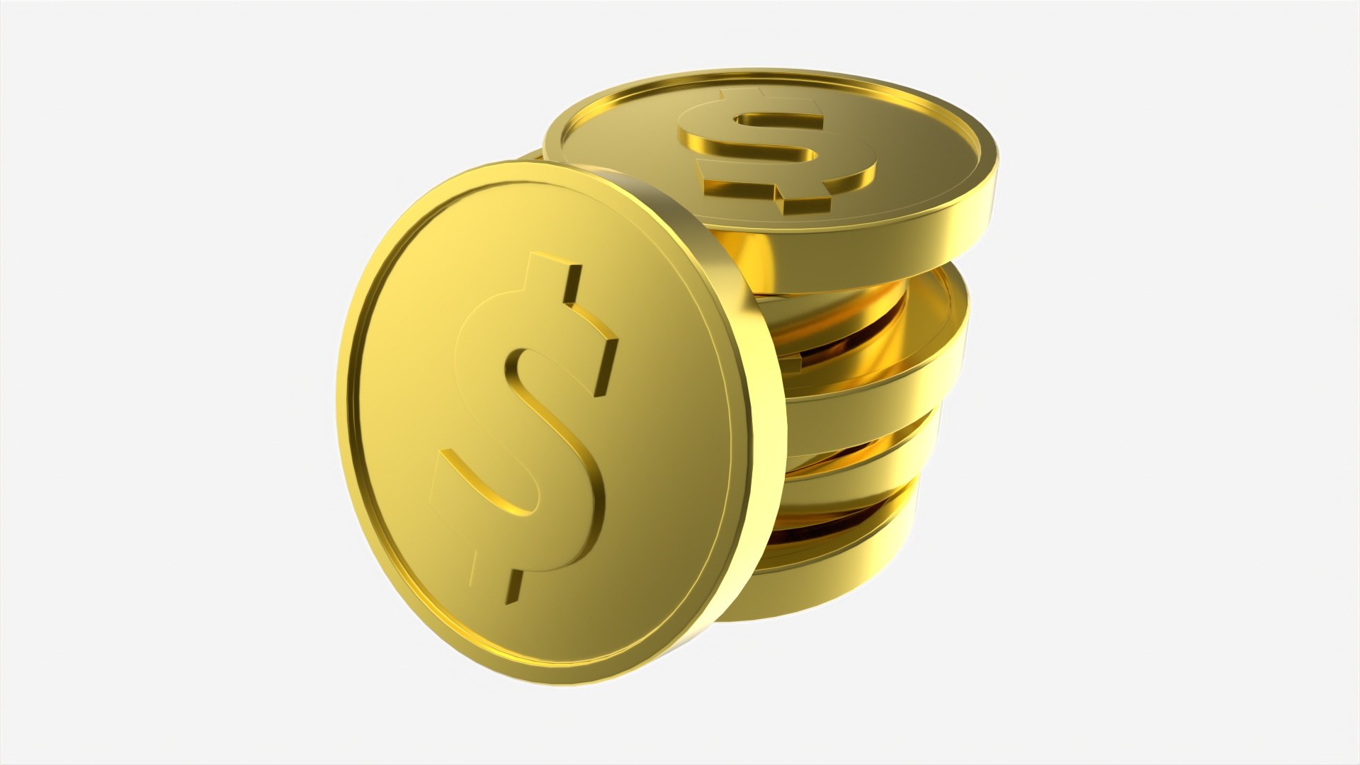 3D Dollar Coin Stack - TurboSquid 2108692