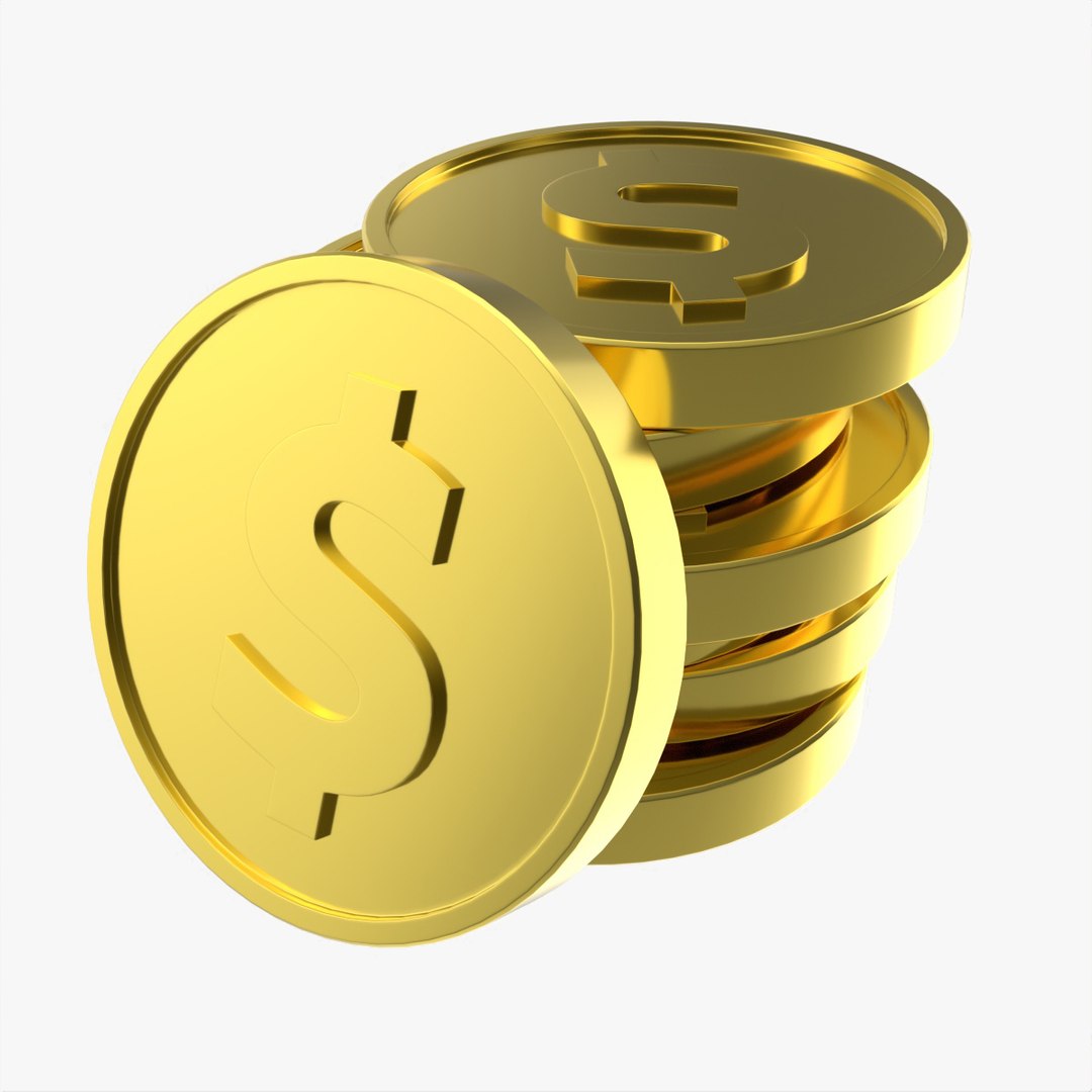 3D Dollar Coin Stack - TurboSquid 2108692