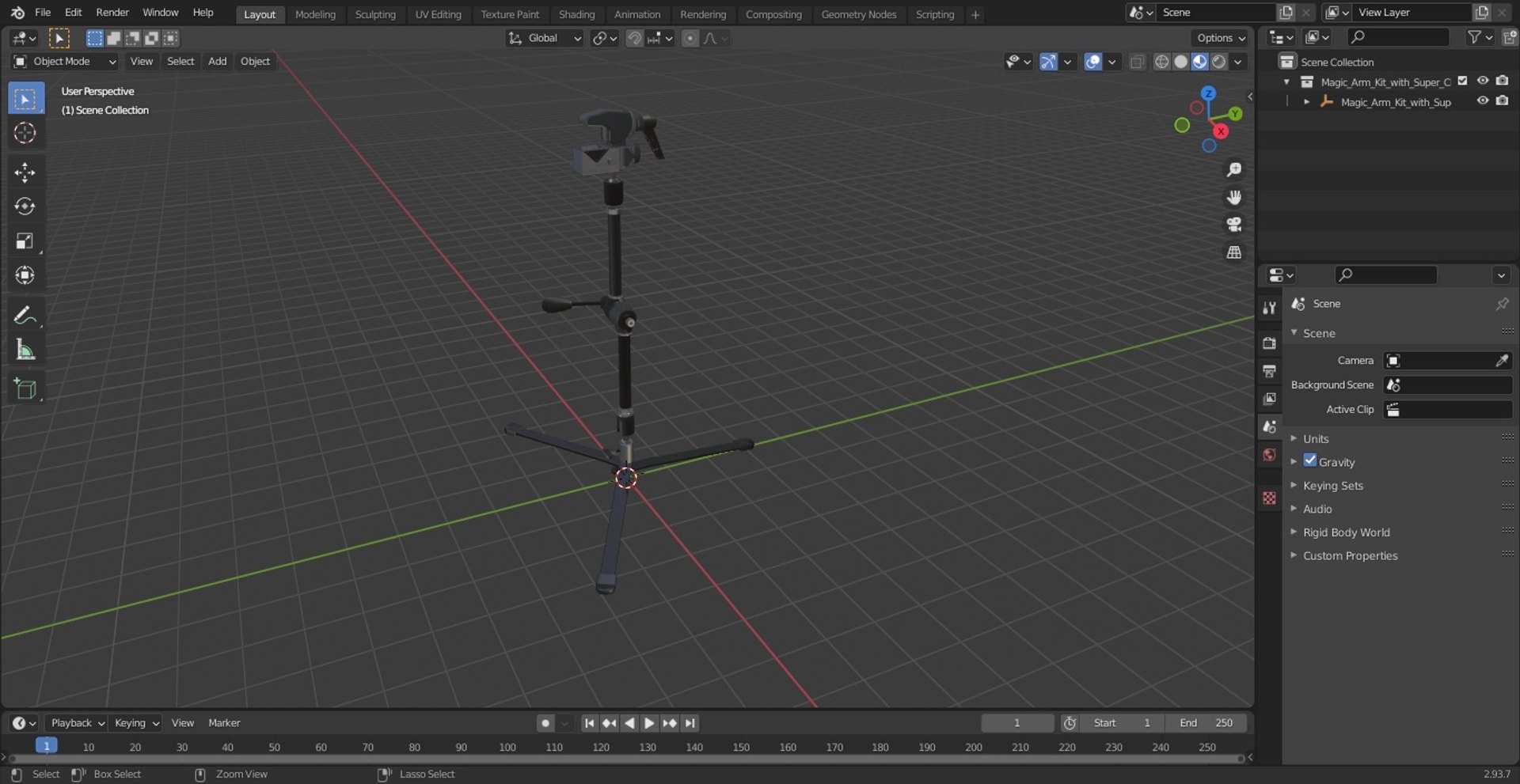 3D Magic Arm Kit with Super Clamp model - TurboSquid 1838124