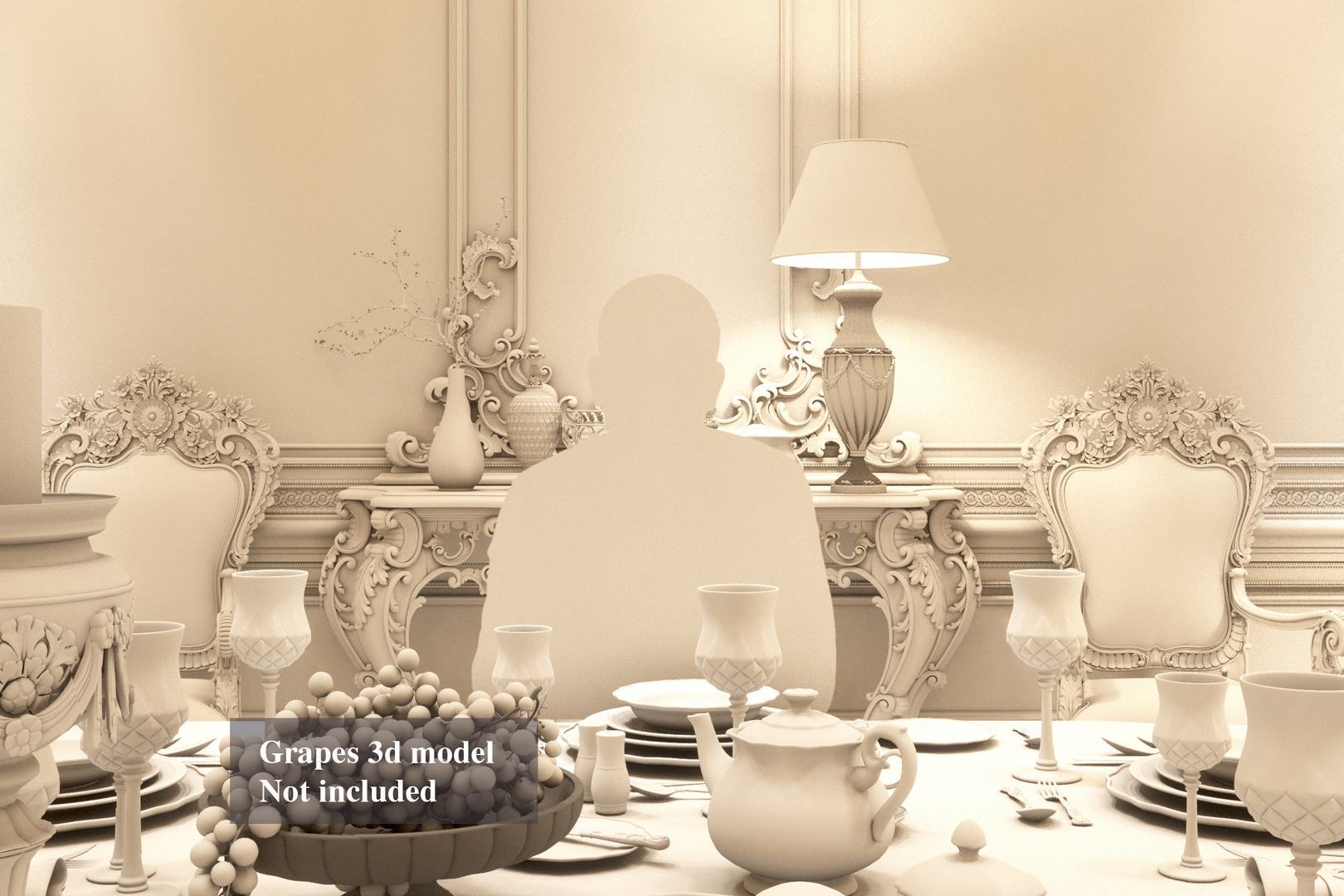 rococo scene dining table max