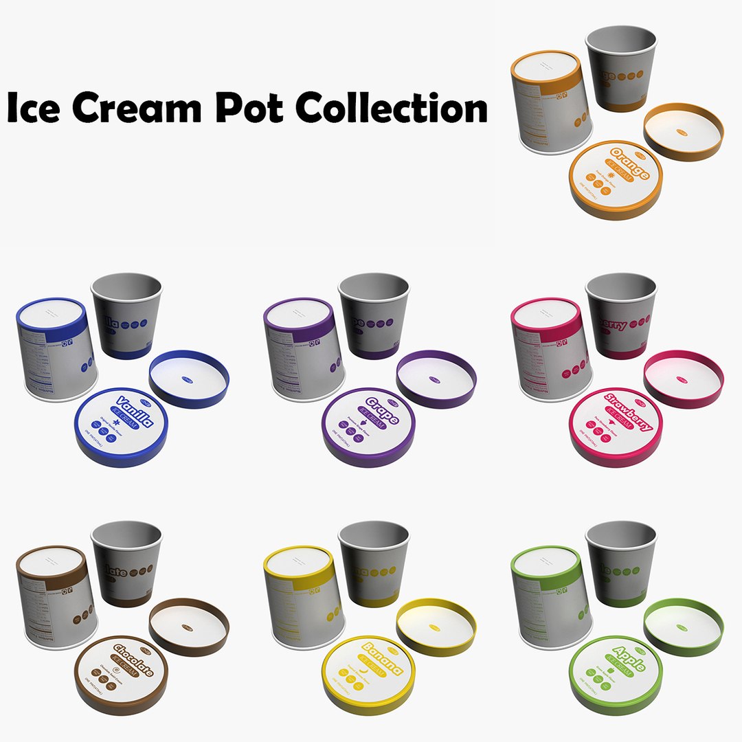 3d Ice Cream Pot