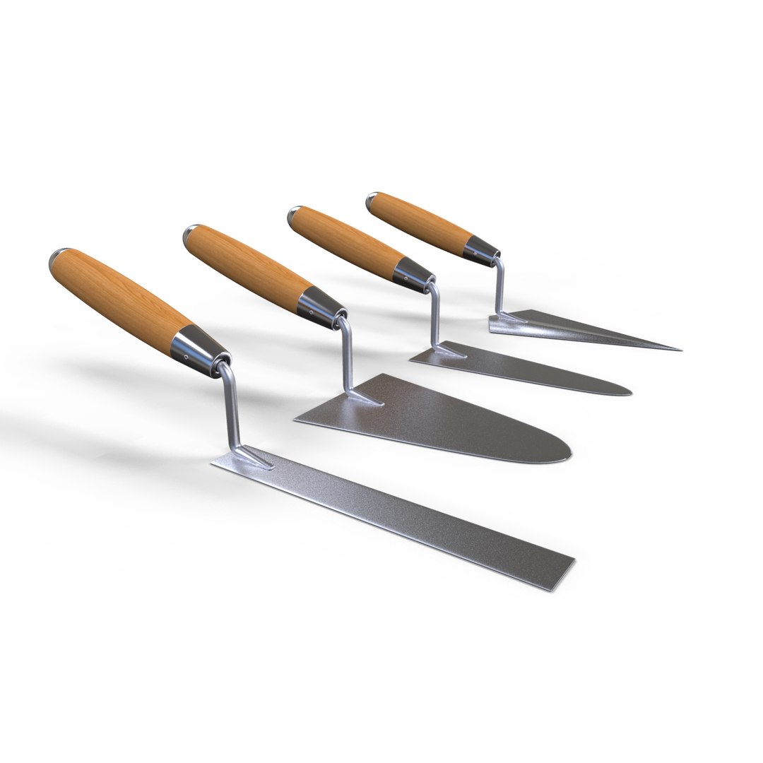 3d model trowels set
