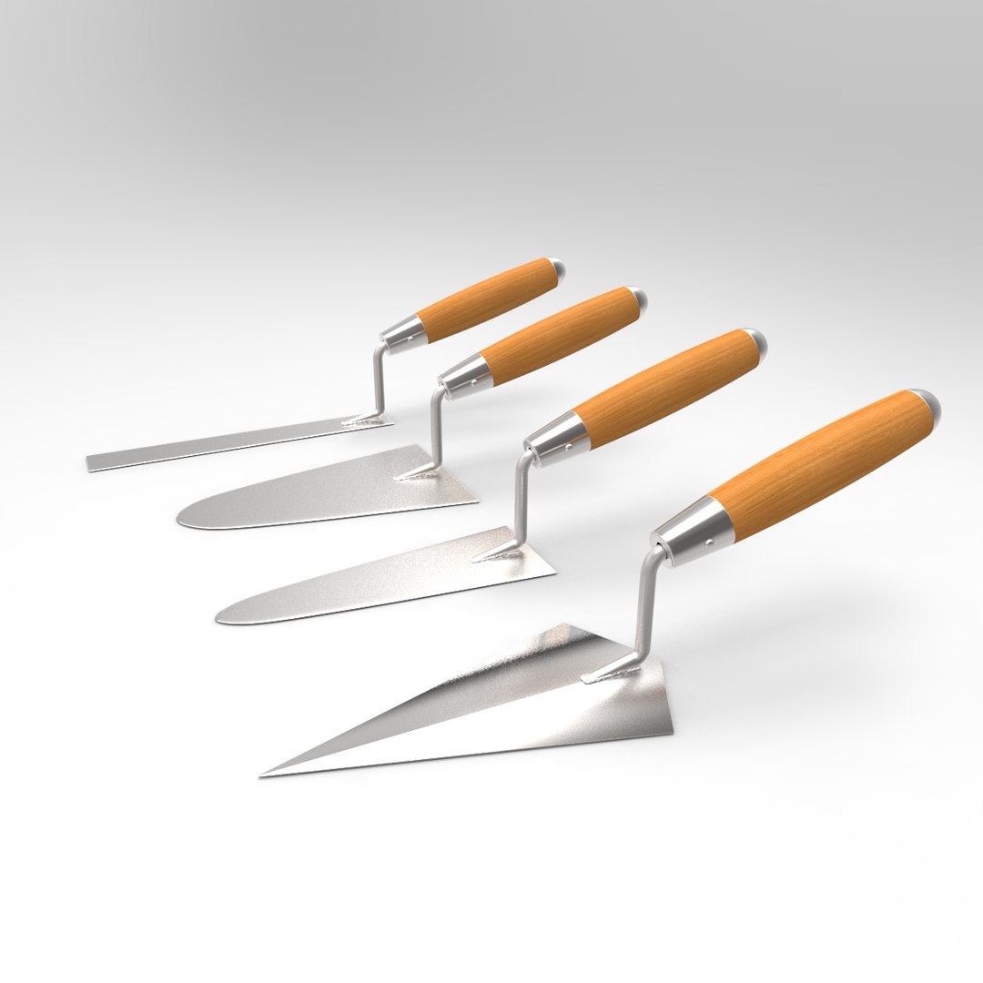 3d model trowels set