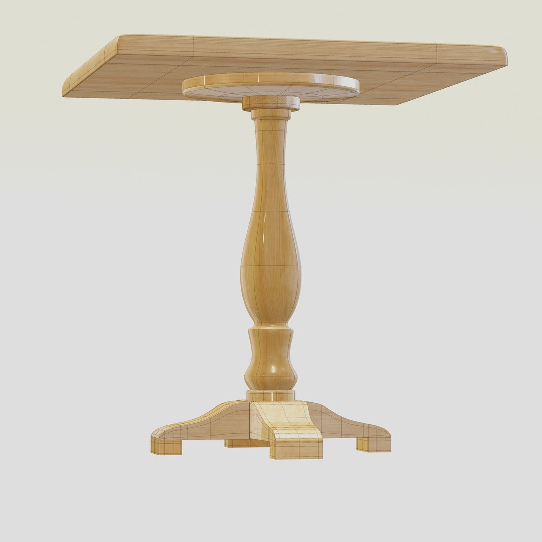 3D Cafe Bistro Wooden Table model - TurboSquid 2148222