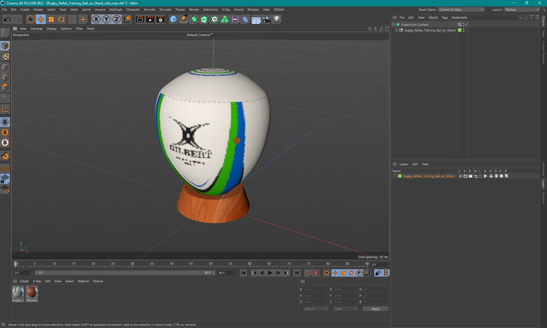 3D Rugby Reflex Training Ball On Stand Model - TurboSquid 2299639