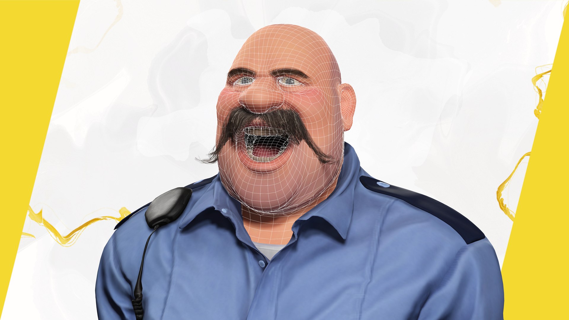 3D Stylized Cartoon Police Officer Chubby Policeman 3D Model ...