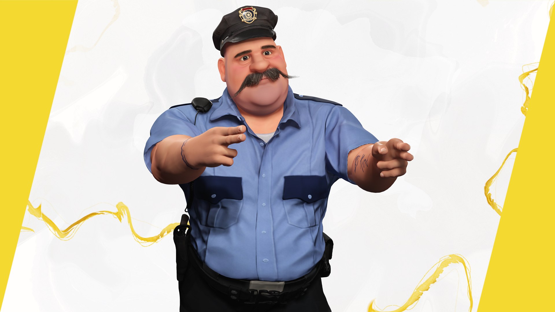 3D Stylized Cartoon Police Officer Chubby Policeman 3D Model ...