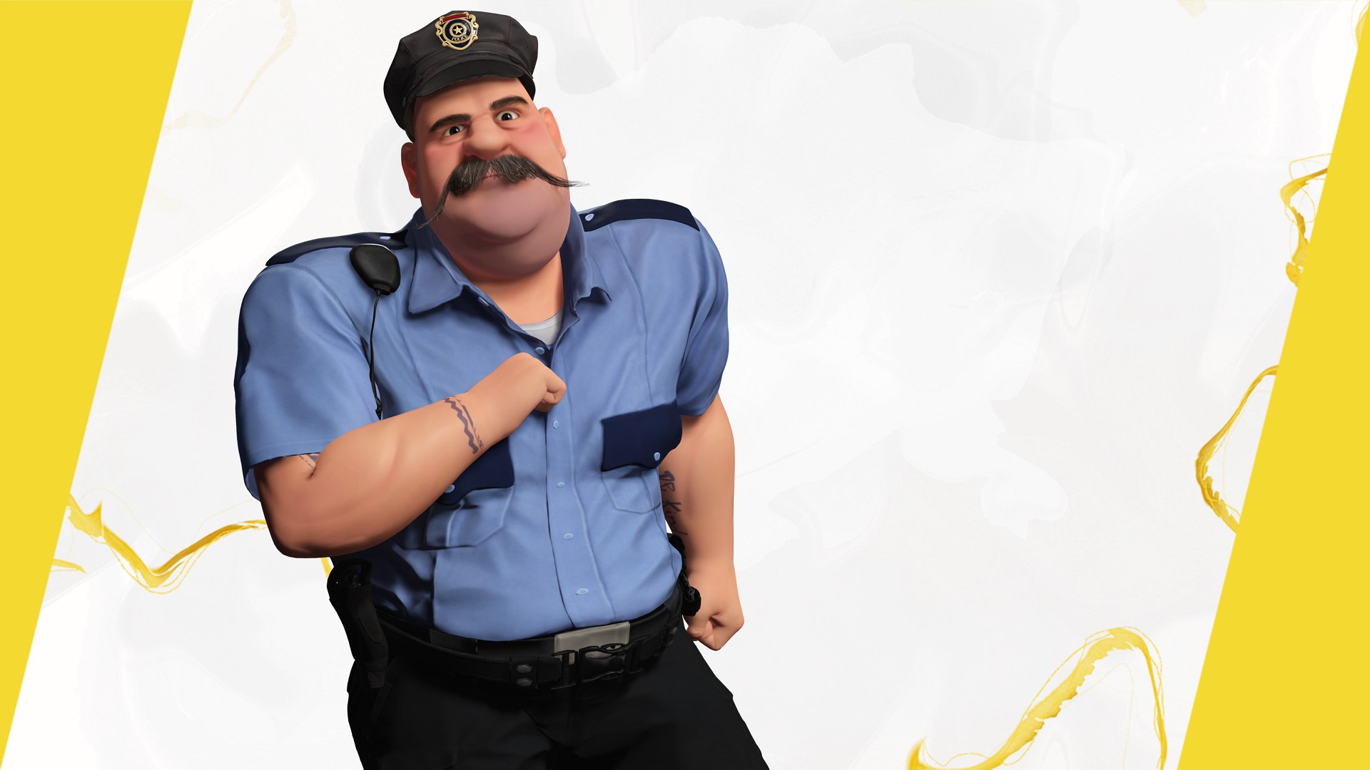 3D Stylized Cartoon Police Officer Chubby Policeman 3D Model ...