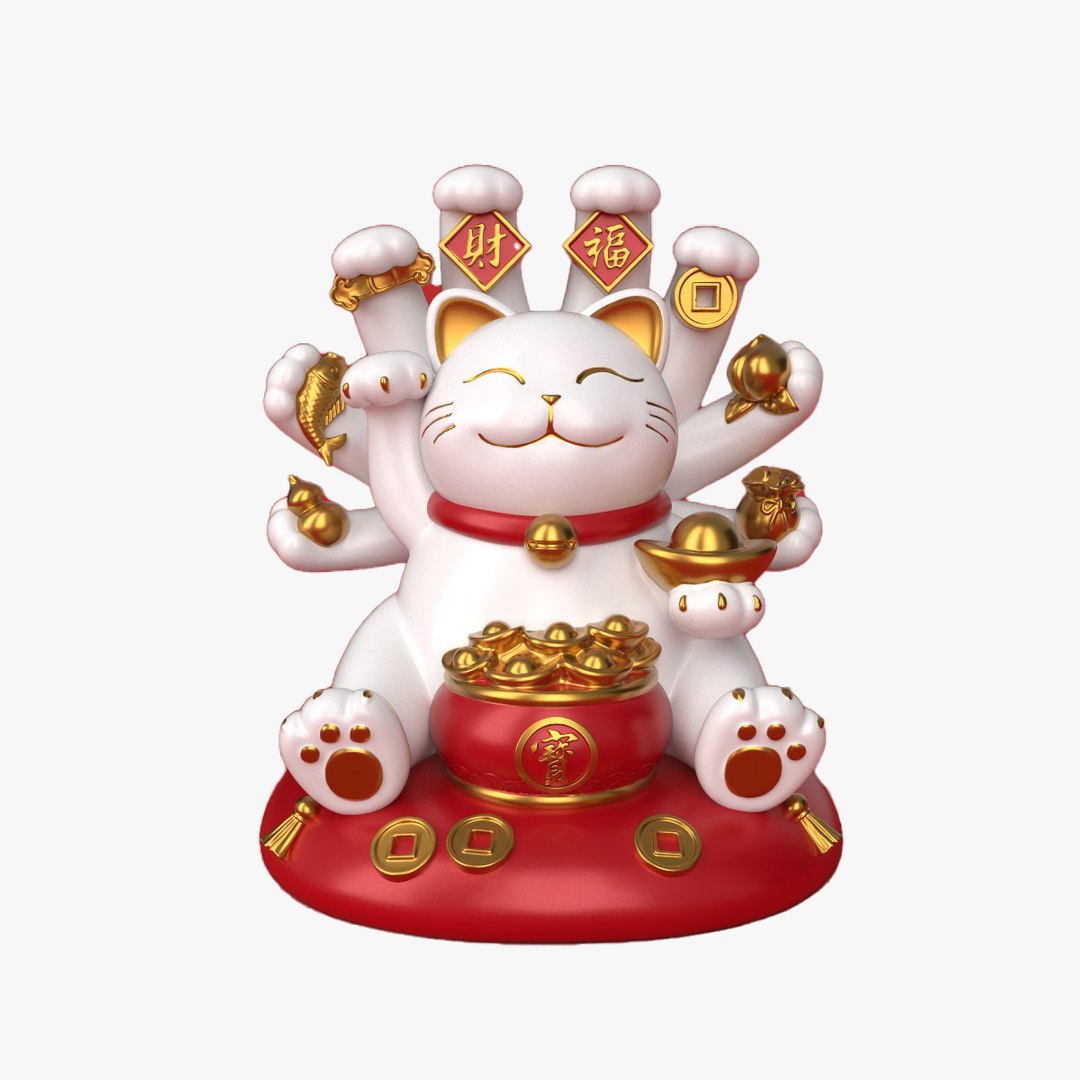 3D Thousand Hands Fortune Cat model - TurboSquid 2034744