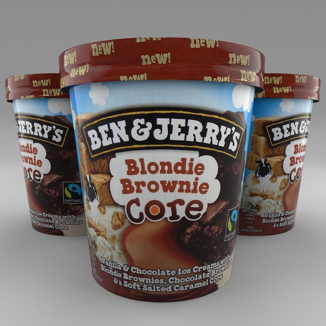 3D Ben and Jerrys Blondie Brownie Core - TurboSquid 2014392