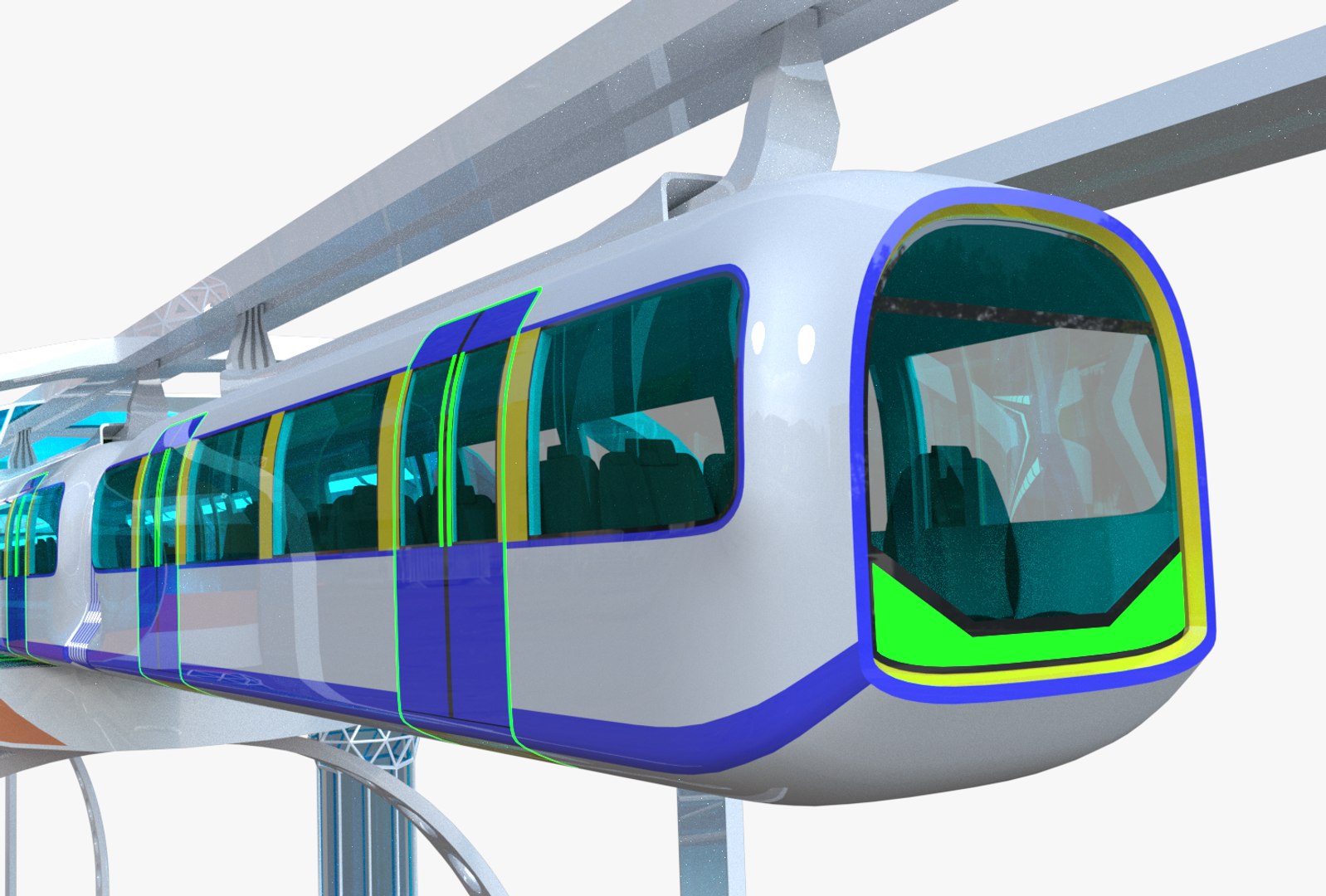 3D Monorail Train Station - TurboSquid 1311659