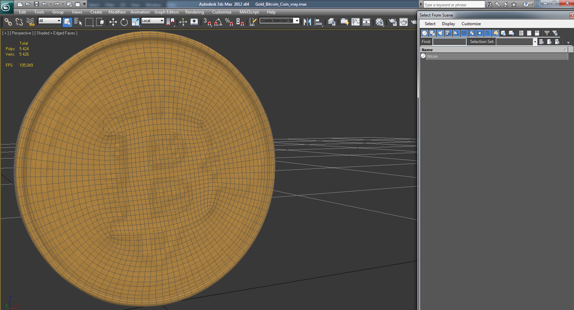 3D Gold Bitcoin Coin Model - TurboSquid 1210071