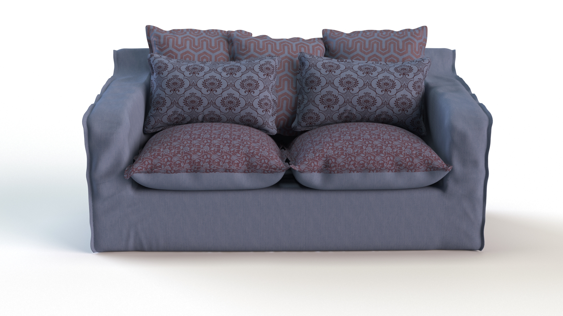 3D Sofa With Cushions model - TurboSquid 1727406