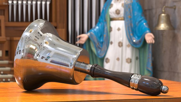 3D silver altar bell wood model - TurboSquid 1684026