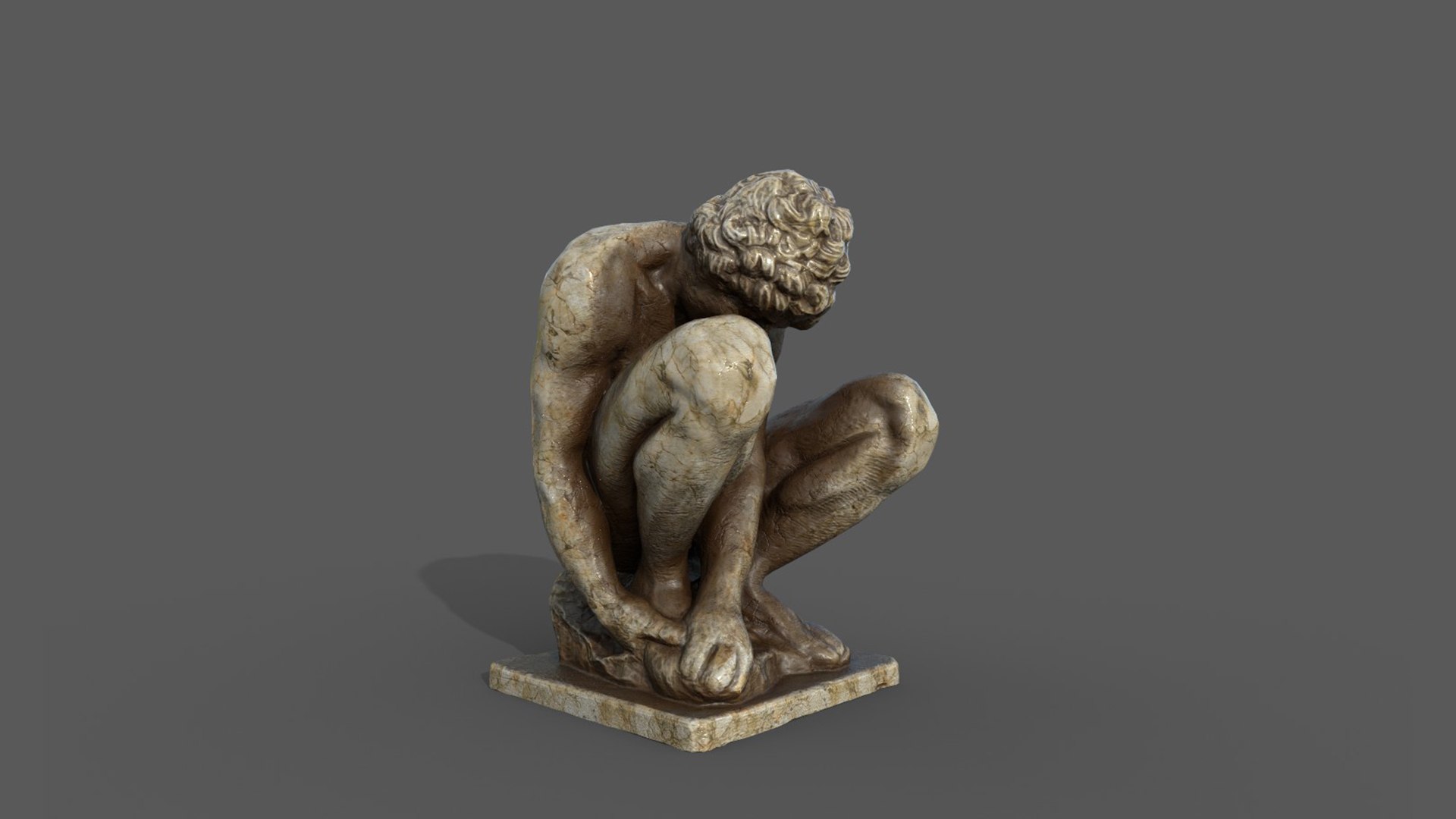The Crouching Boy Statue Model - TurboSquid 1825707