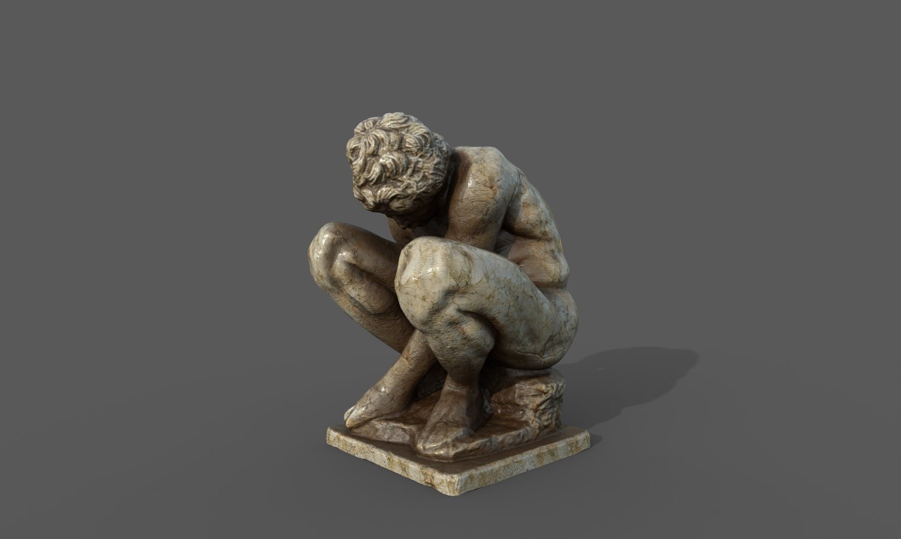 The Crouching Boy Statue Model - TurboSquid 1825707
