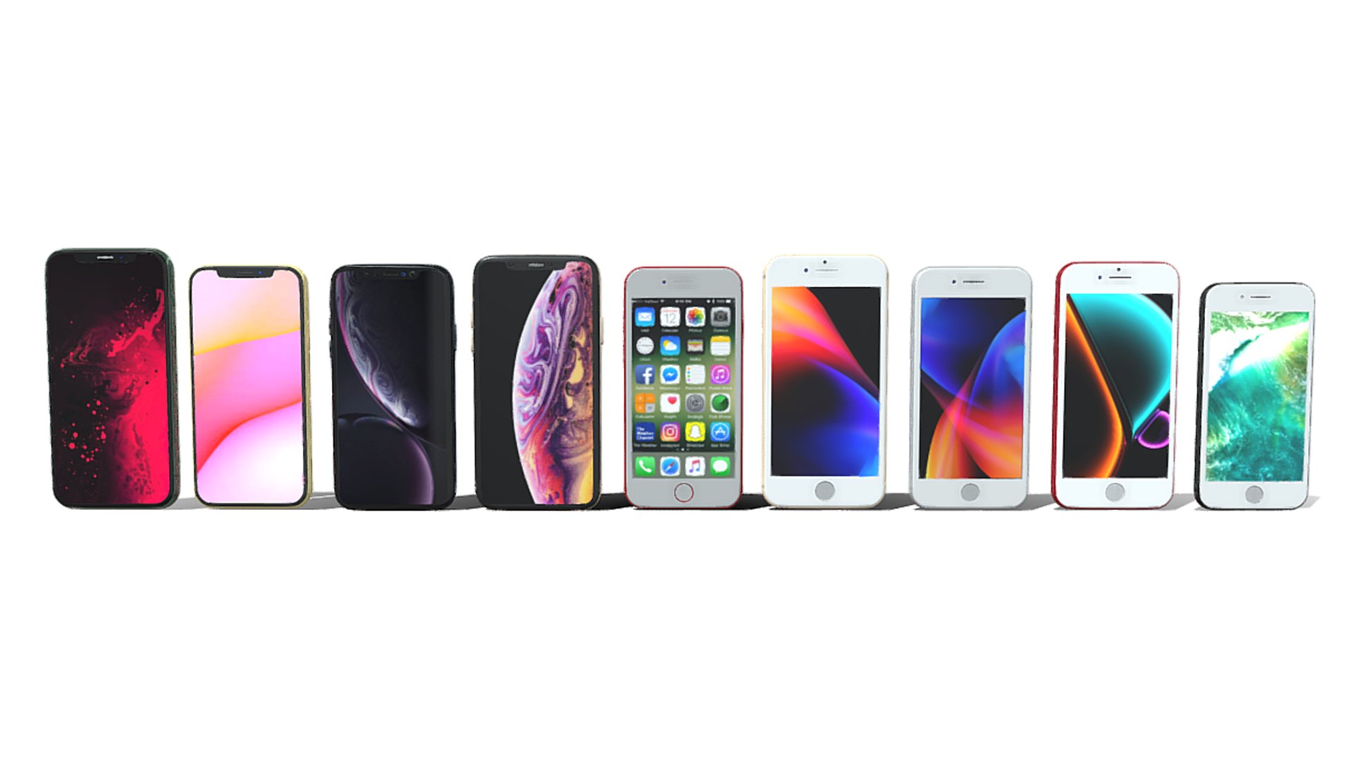 3D All IPhones Model - TurboSquid 2148870