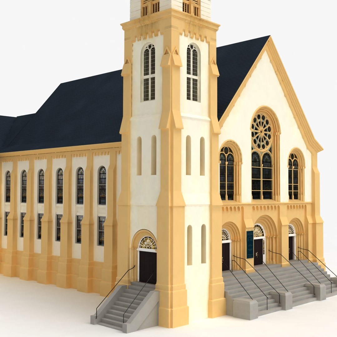 3d Baptist Church Interior Exterior Model