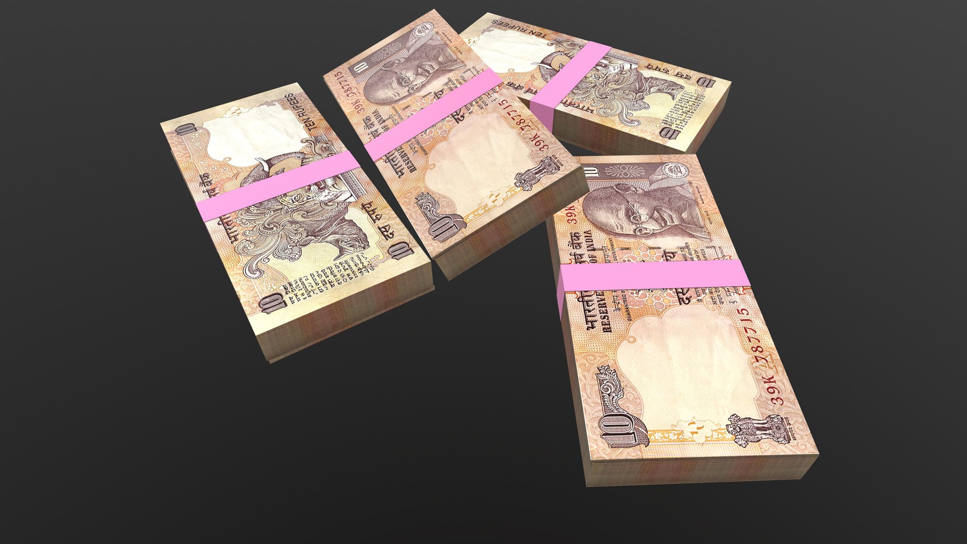 3D Indian 10 Note Currency Bundle AR VR PBR - TurboSquid 2007217