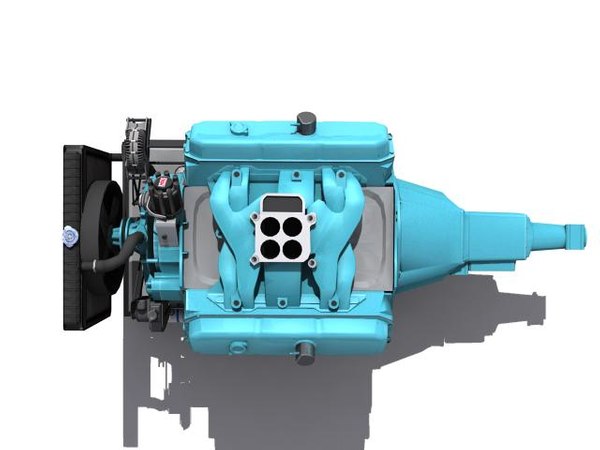 3d chrysler v8 engine 383