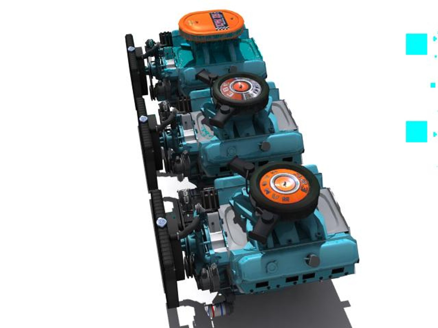 3d Chrysler V8 Engine 383