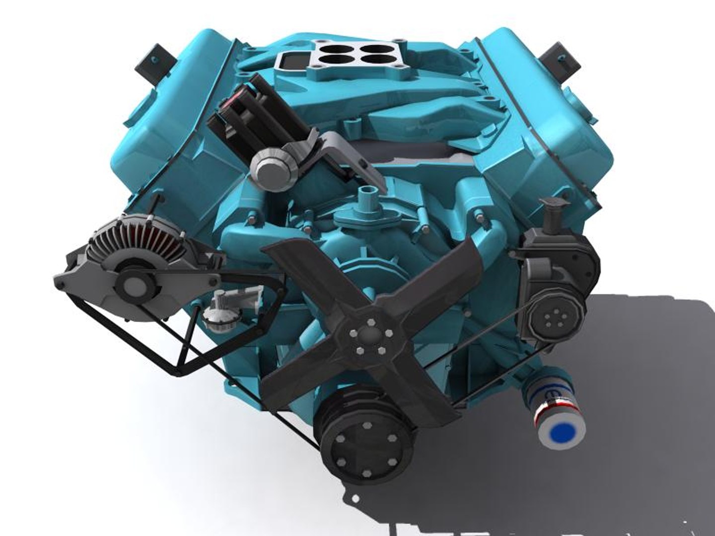 3d Chrysler V8 Engine 383