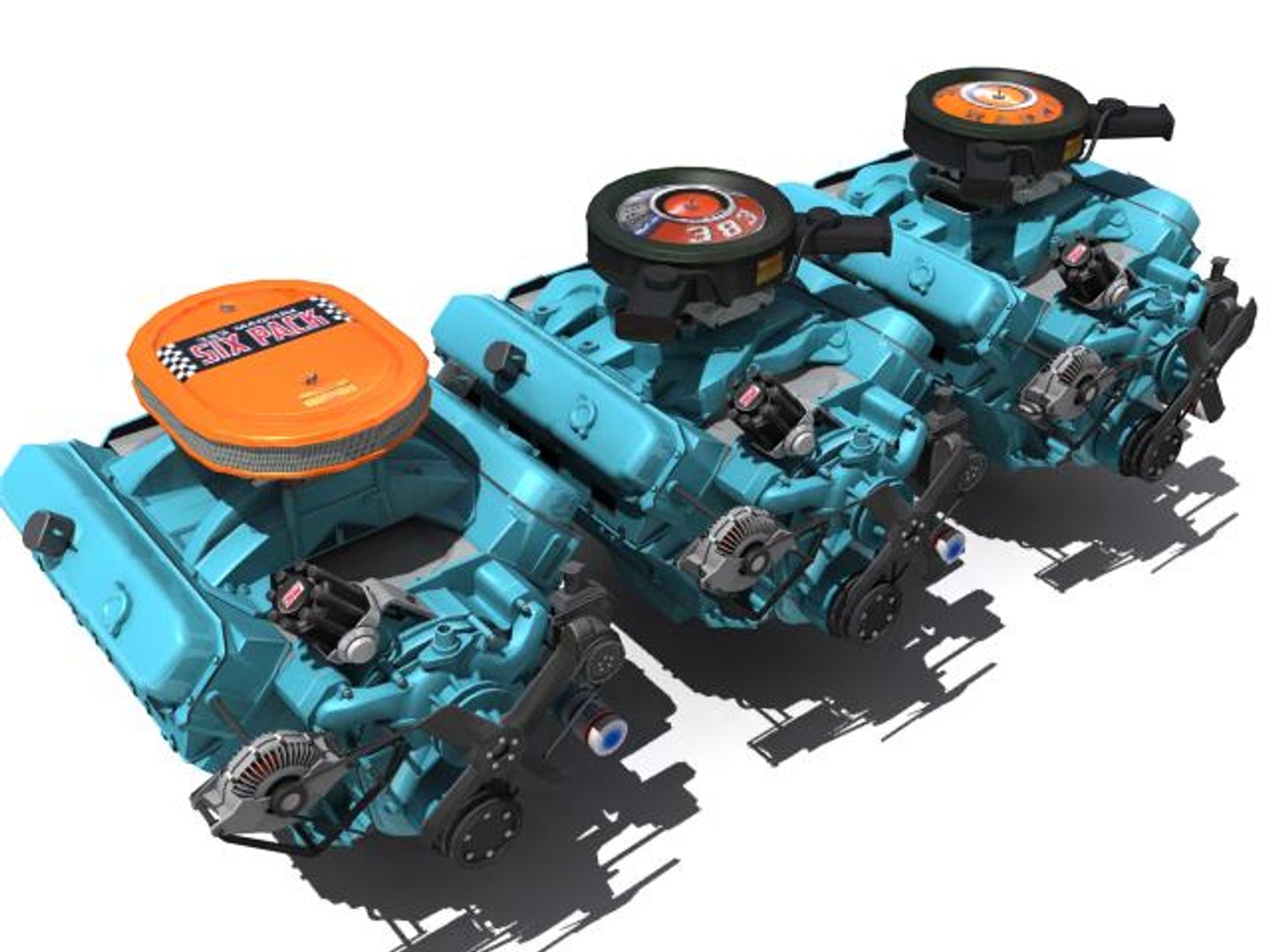 3d Chrysler V8 Engine 383