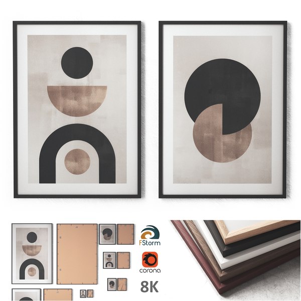3D Poster set - Modern Abstract Shapes - TurboSquid 2030909