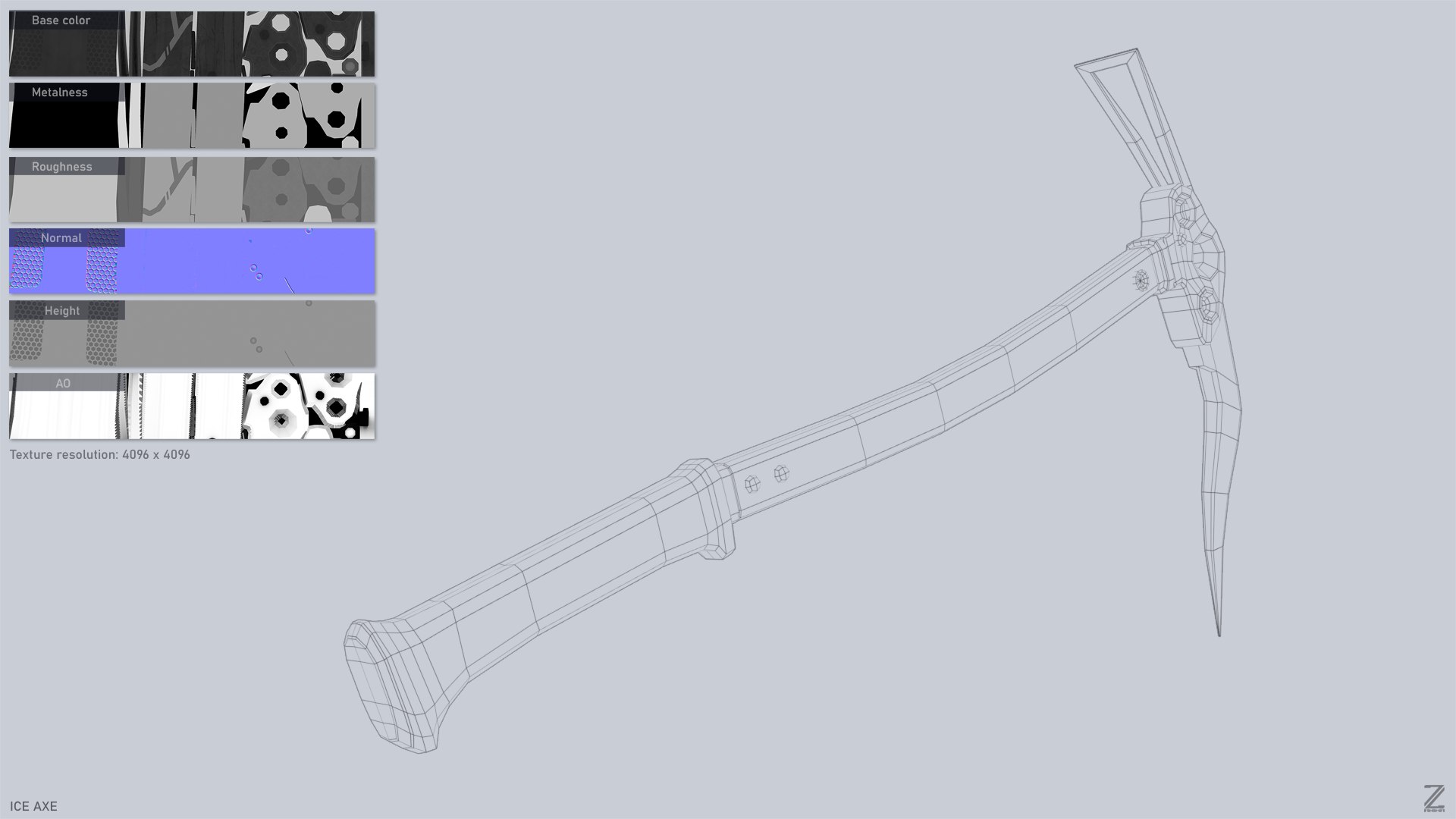 Ice axe model - TurboSquid 2166456