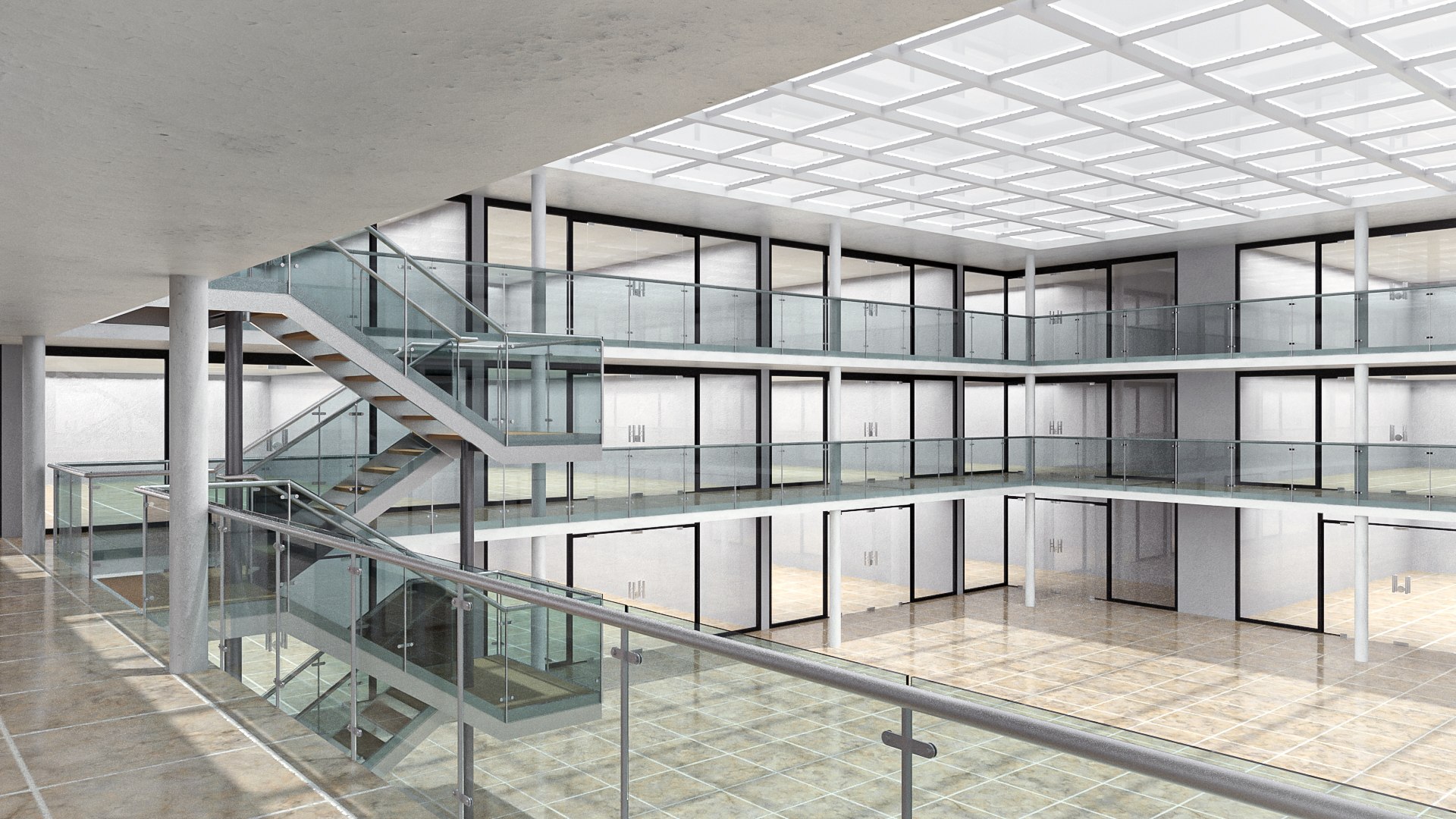 3D Offices And Commercial Hall Model - TurboSquid 1816099