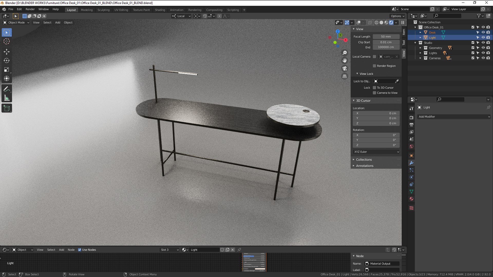 3D modern office desk model - TurboSquid 1699453