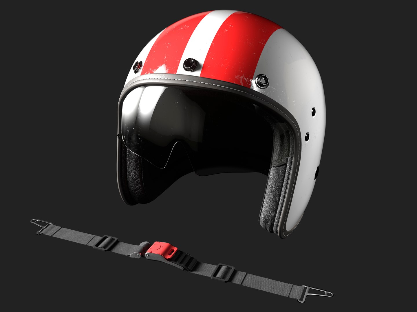 Open Face Motorcycle Helmet 3D Model - TurboSquid 1470467