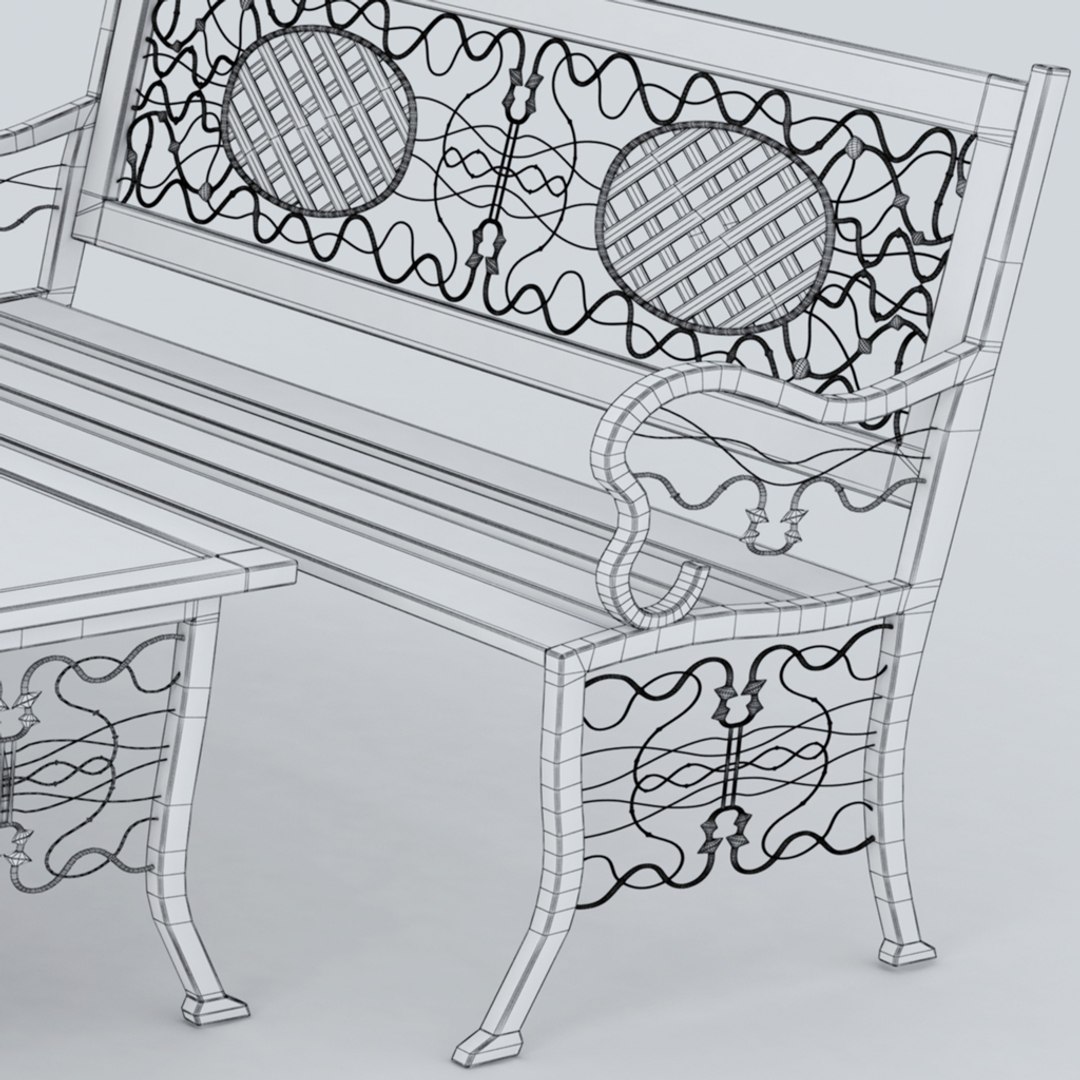 Garden Bench 3d Model