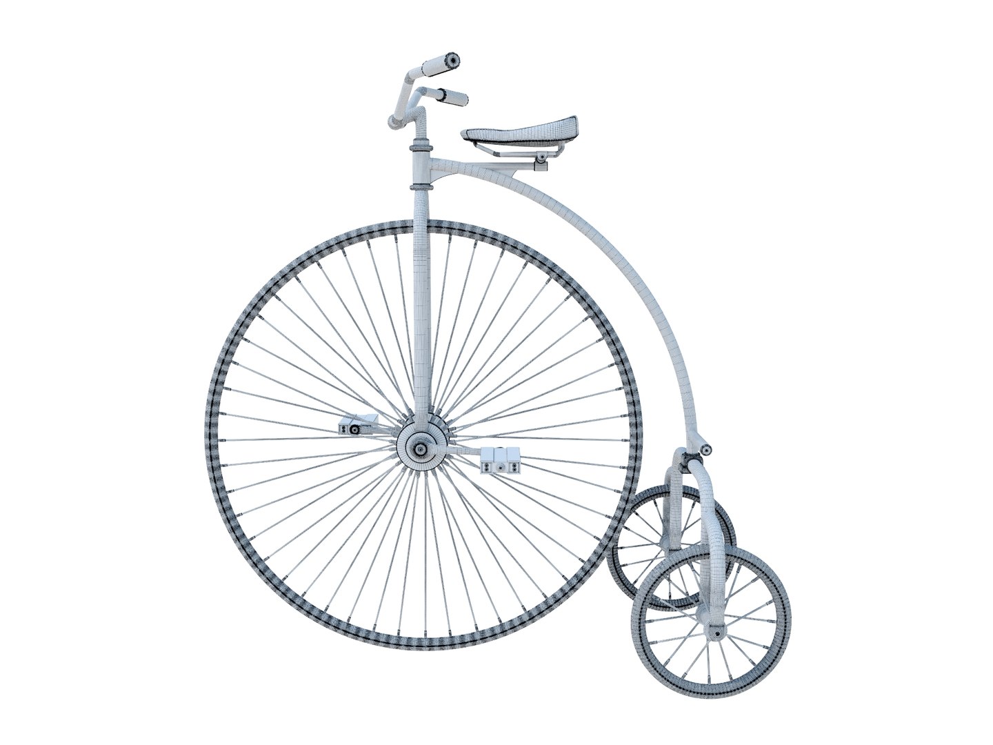 3D BICICLETA ANTIGA VELOCIPEDE SHAKEBONE PENNY FARTHING Model ...