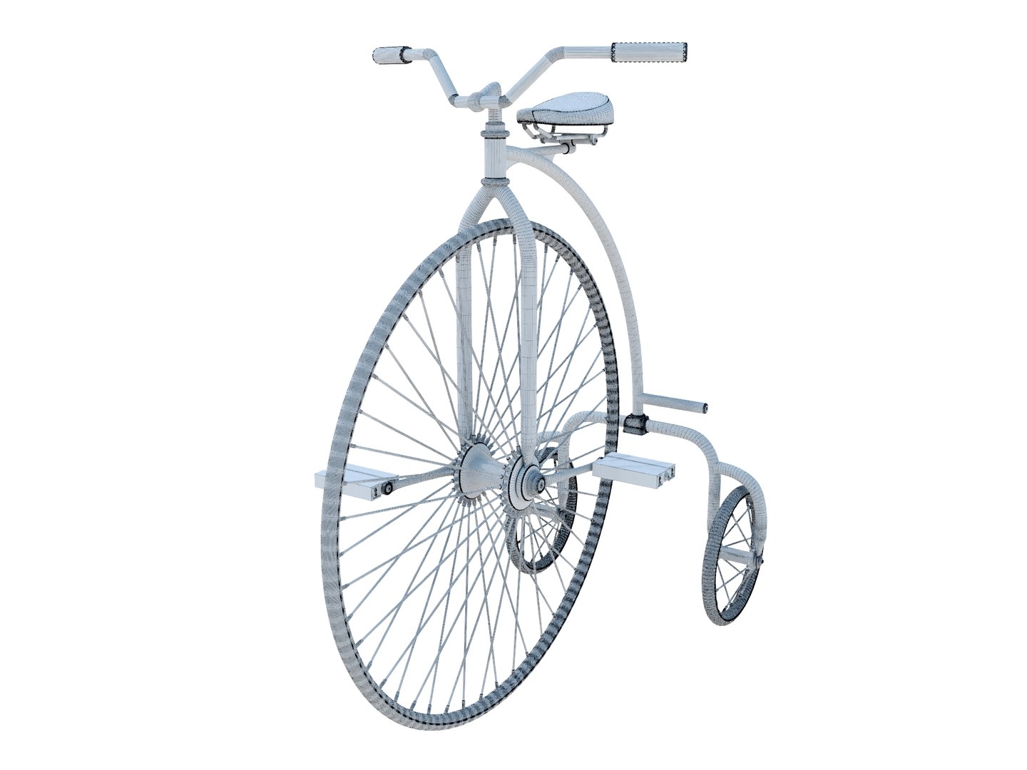 3D BICICLETA ANTIGA VELOCIPEDE SHAKEBONE PENNY FARTHING Model ...