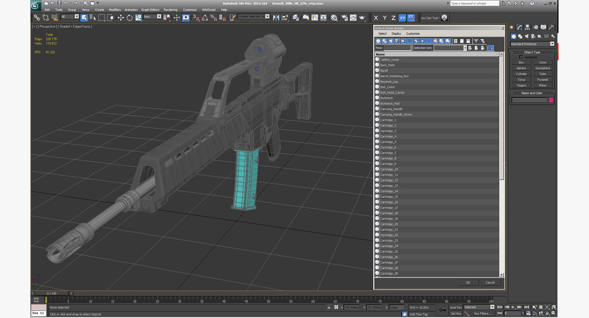 3d model assault rifle hk g36