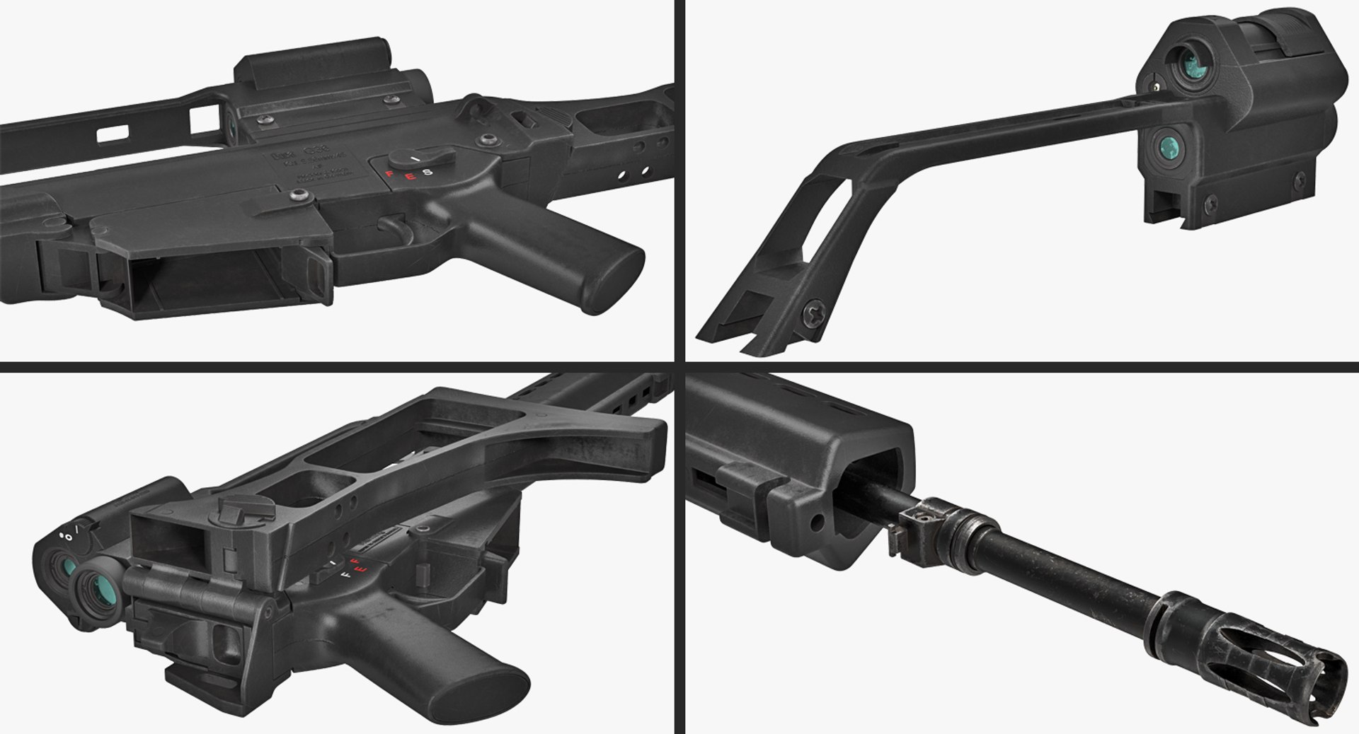 3d model assault rifle hk g36