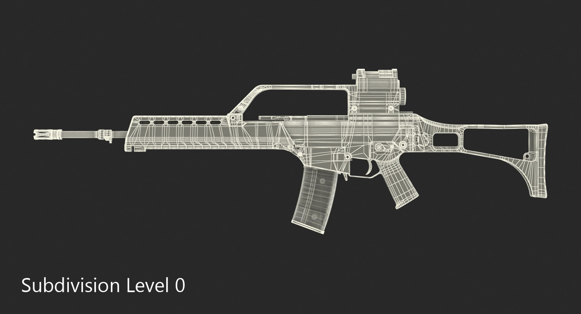 3d model assault rifle hk g36