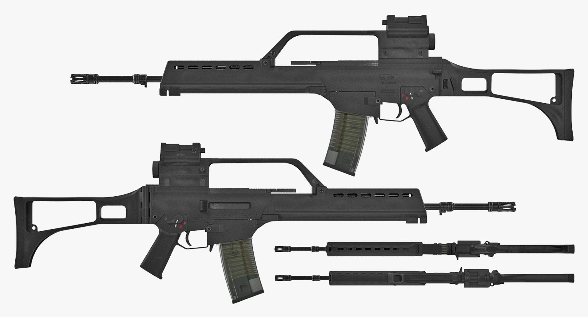 3d Model Assault Rifle Hk G36