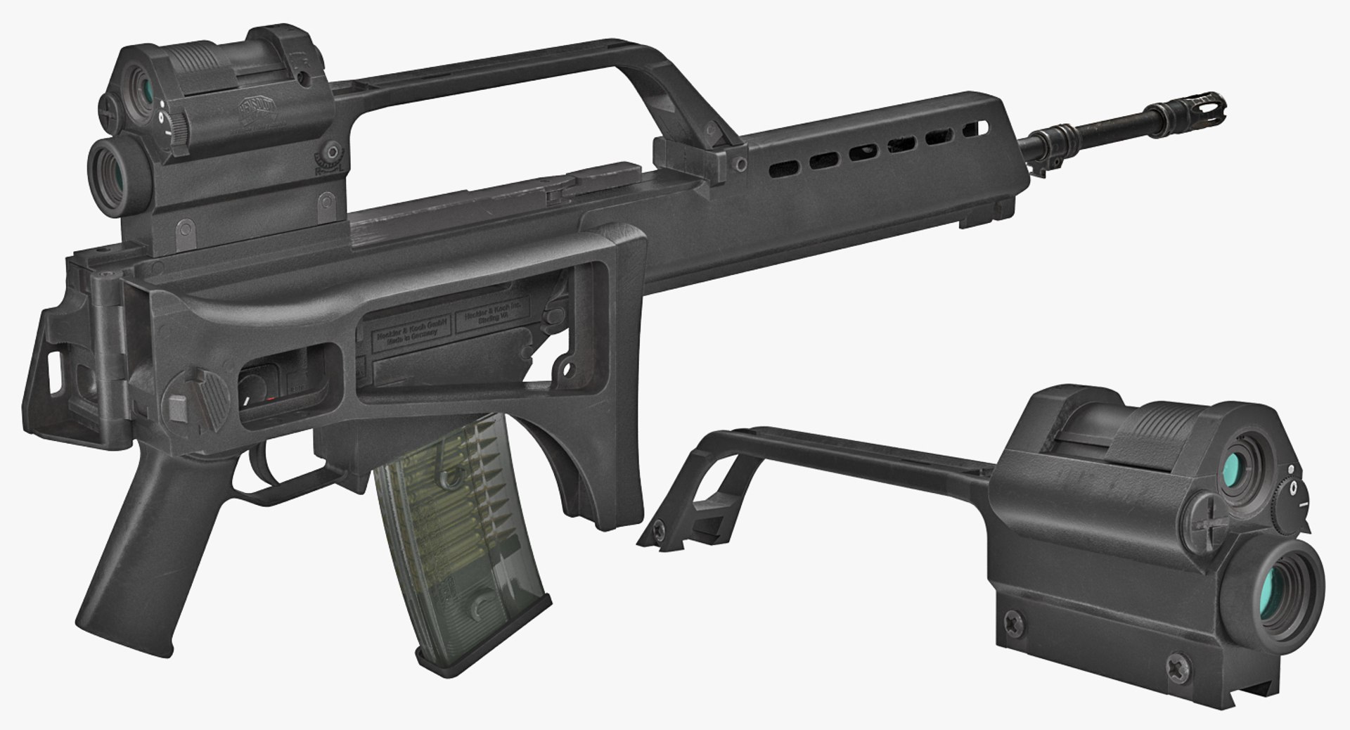 3d model assault rifle hk g36