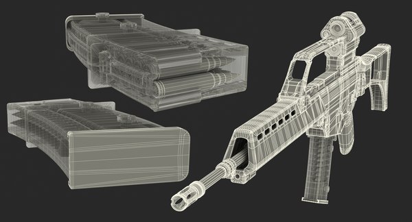 3d model assault rifle hk g36
