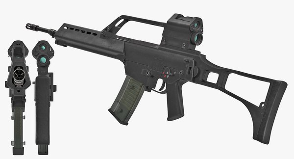 3d model assault rifle hk g36