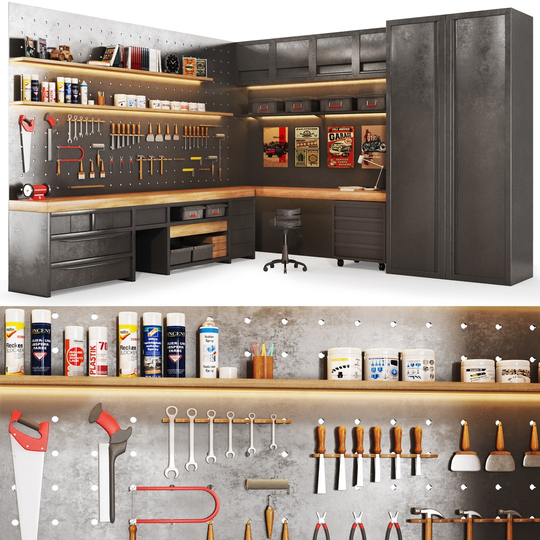 3D Worktools Garage Tools Model - TurboSquid 2396547